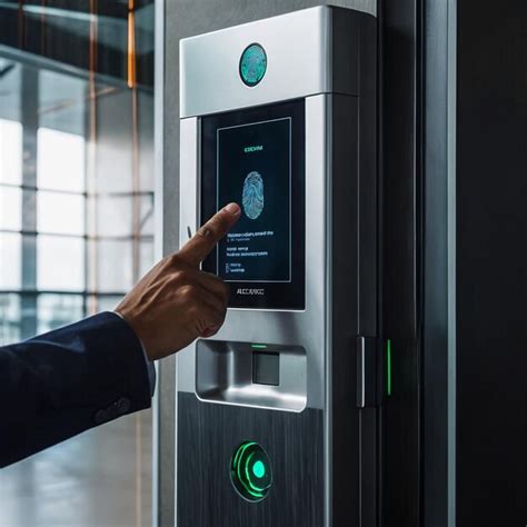 Biometric Door Security Premium Ai Generated Image