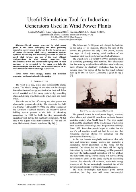 Useful Simulation Tool For Induction Generators Used In Wind Power Plants