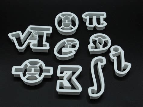 Set Of 9 Math Greek Symbols Cookie Cutters