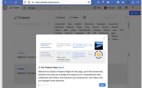 Projects — Cocalc Manual Documentation