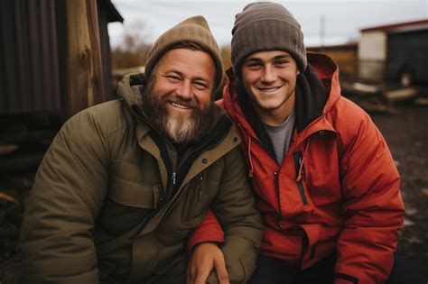 Un Hermoso Retrato De Padre E Hijo Celebrando El Día Del Padre Imagen Generada Con Ia