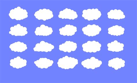 White Cloud Icon Set 14475168 Vector Art At Vecteezy