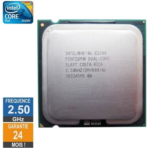 Processeur Intel Pentium Dual Core E5200 2 50GHz SLAY7 LGA775 2Mo Cdiscount Informatique