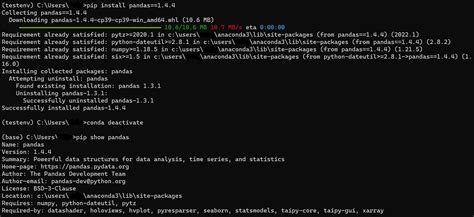 How Do I Change A Python Package Version In Just A Specific Environment Stack Overflow