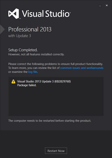 Failed Installation Of Visual Studio 2013 Pro On Windows 10 Stack