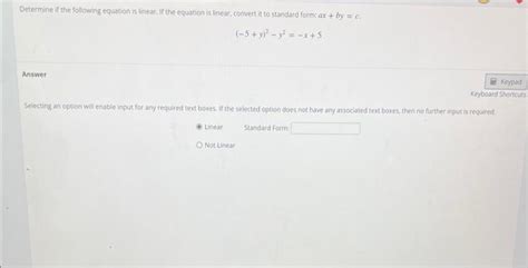 Solved Determine If The Following Equation Is Linear If The Chegg