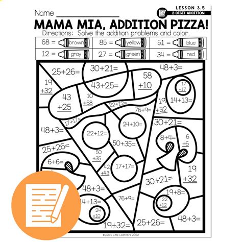 Lucky To Learn Math 2 Digit Addition Review With Multiple Addends Lesson 35 Independent