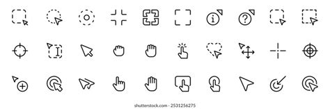 Cursor Pointer Icon Set Collection Icons Stock Vector Royalty Free 2531256275 Shutterstock