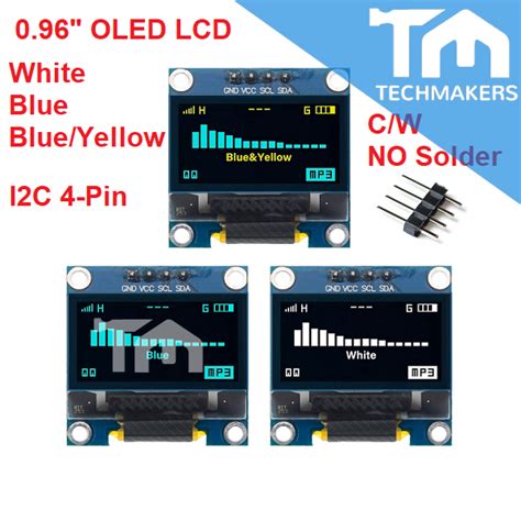 Pin White Blue Yellow Blue Inch OLED X OLED Display Module IIC I C