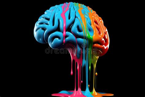 Melting Dripping Brain Generative Ai Stock Illustration