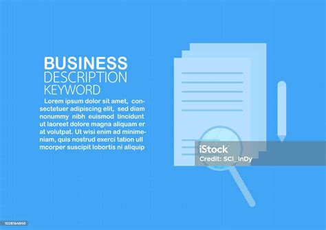 텍스트 공간 파란색 배경에 고립 된 종이에 돋보기 유리 평면 디자인에 벡터 그림입니다 0명에 대한 스톡 벡터 아트 및 기타