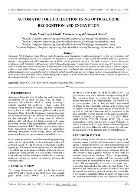 automated toll collection system with vehicle categorization and