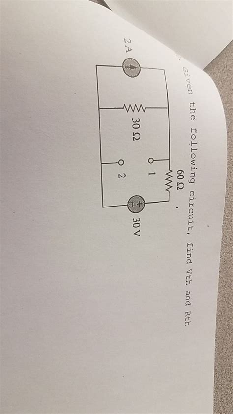 Solved the following circuit find Vth and Rth Ω Ω Chegg com