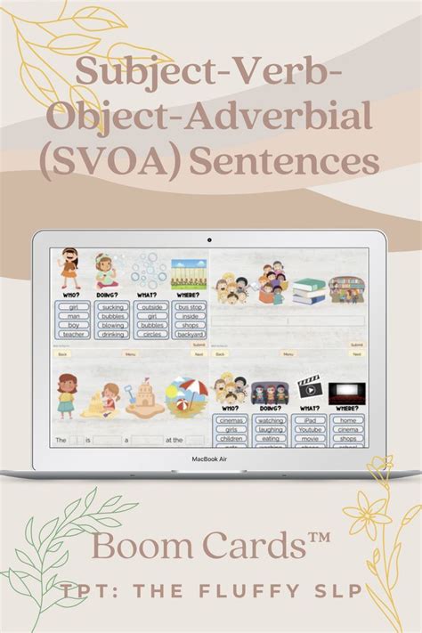 Subject Verb Object Adverbial Svoa Sentences Subject And Verb
