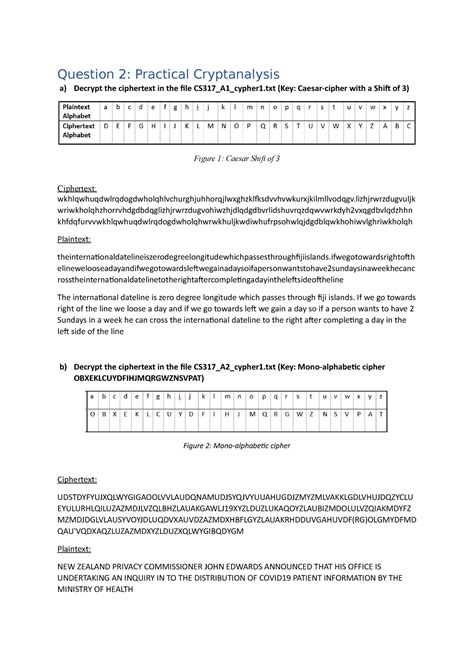 Tutorial Questions And Answers Part Question Practical Cryptanalysis A Decrypt The Studocu