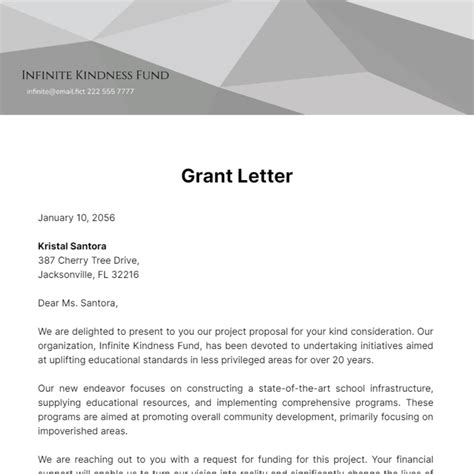 Grant Letter Of Intent Format