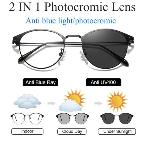 Photochromic Anti Radiation Glasses Hot Sale Fashion Metal Eyewear