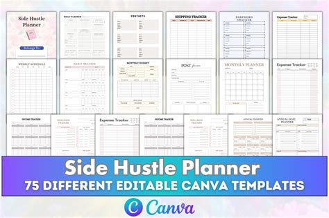 Canva Editable Side Hustle Planner Kdp Graphic By Kdp Mount · Creative Fabrica