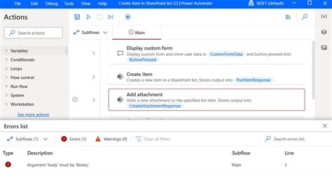 Argument Body Must Be Binary Power Automate Desktop Error