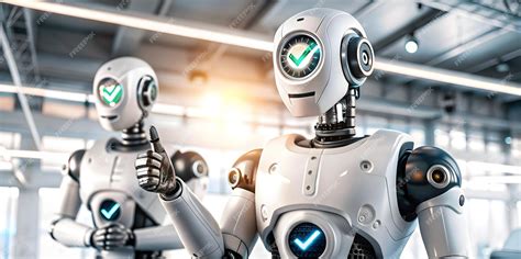 3d Ai Robot And Quality Assurance System Icons For Vector Designs