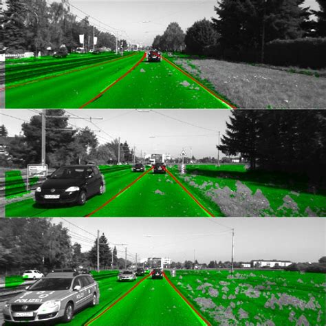 Experimental Results The Regions In Green Are Estimated Road Surface