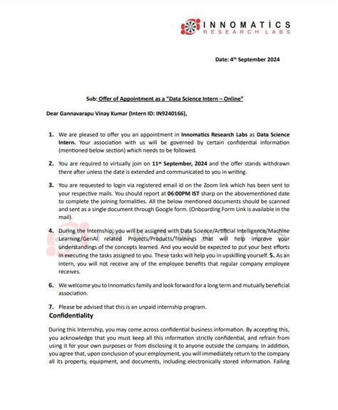 Vinay Kumar On Linkedin Datascience Internship Innomaticsresearchlabs Machinelearning…