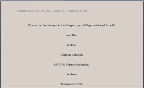 Psychology APA Style Th Ed Tutorial