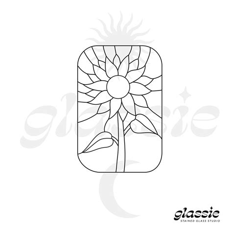 Sunflower Stained Glass Pattern Simple Diy Project Pdf Etsy