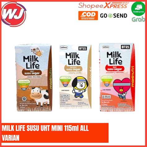 Jual Milk Life Susu Uht Mini 115ml All Varian Shopee Indonesia
