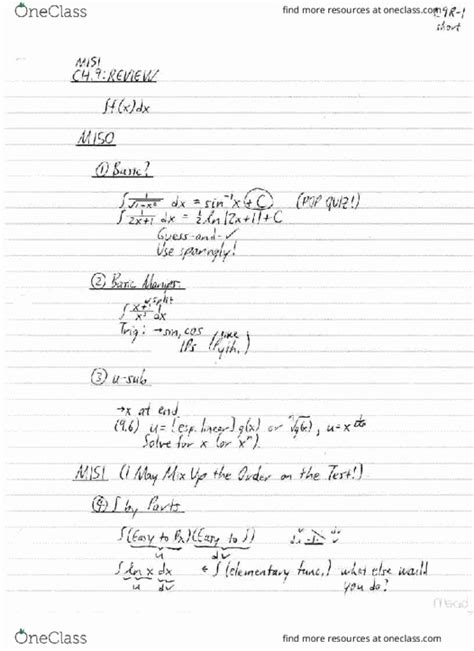 Math 1aa3 Midterm 9 Review Oneclass