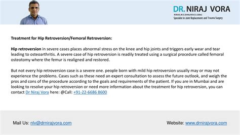 Ppt Hip Retroversion Symptoms And Treatment In Mumbai Dr Niraj Vora