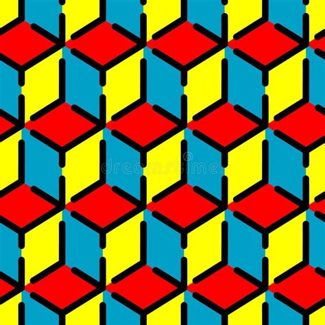Seamless Abstract Cube Geometric Vector Cool Pattern Stock Vector Illustration Of Vector