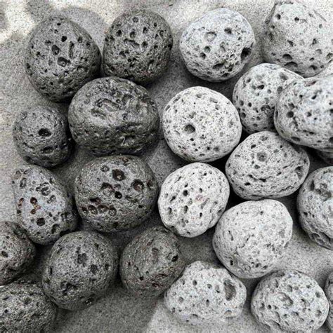 Tumbled Volcanic Lava Pebble Stone Black Basalt