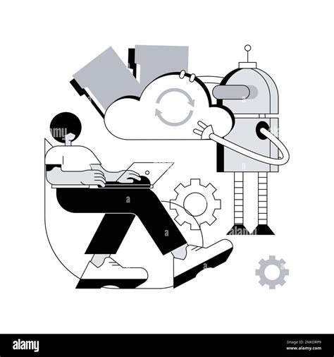 Cloud Robotics Abstract Concept Vector Illustration Remote Machine Learning Cloud Artificial