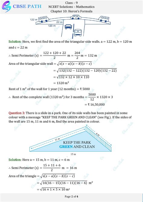 Ncert Solutions For Class 9 Maths Chapter 10 Herons Formula 2024 25 Cbse Path