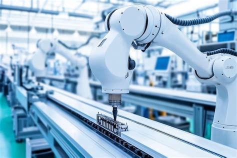 Industrial Robotic Arm Working On An Assembly Line Premium Ai