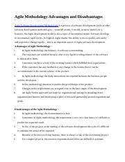 Agile Methodology Advantages And Disadvantages Docx Agile Methodology Advantages And