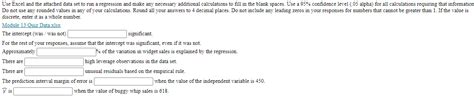 Solved Use Excel And The Attached Data Set To Run A