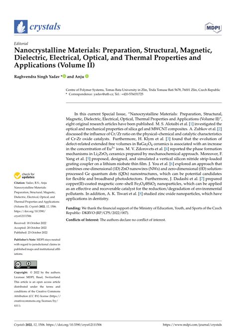 Pdf Nanocrystalline Materials Preparation Structural Magnetic