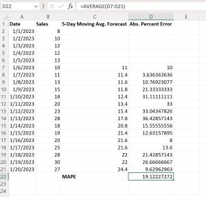 How To Calculate A Moving Average Forecast In Excel