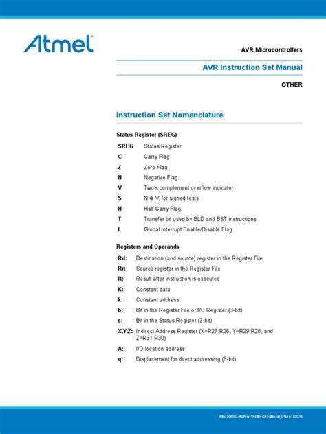 Atmel 0856 Avr Instruction Set Manual Pdf