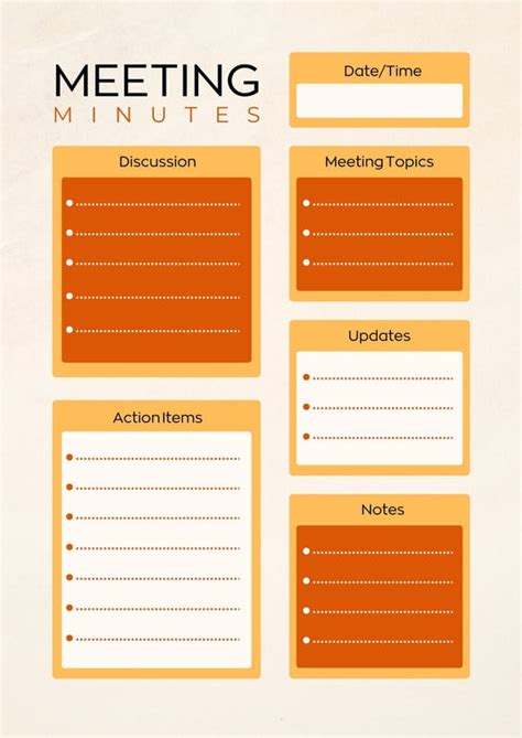 Free Editable Printable Meeting Minutes Templates Canva