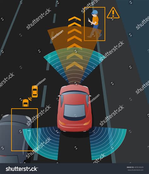 Adasadvanced Driving Assistant System Blind Spot 스톡 벡터로열티 프리
