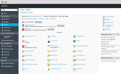 Plesk Project Dashboard Features Plesk