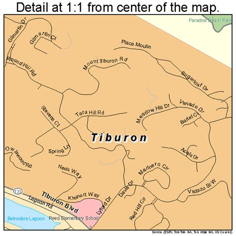 Tiburon California Street Map 0678666