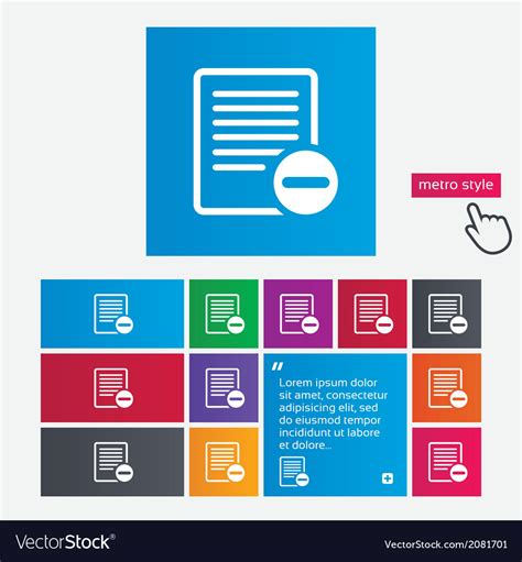 Text File Sign Icon Delete File Document Symbol Vector Image