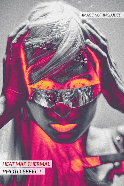 premium psd heat map thermal photo effect template mockup