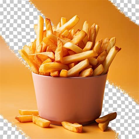 프렌치 프라이 크립시 감자 간식 식품 투명한 배경 프리미엄 Ai 생성 Psd