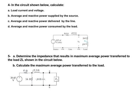 Solved In The Circuit Shown Below Calculate A Load Chegg