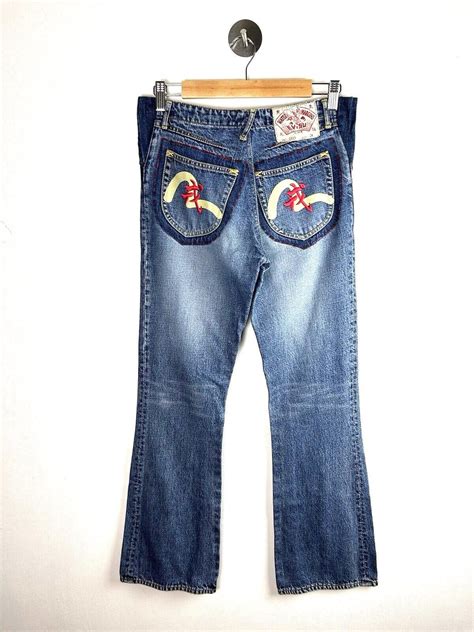 Evisu Denim Jeans Flared Made In Japan Y2k Vintage Womens W30 Etsy